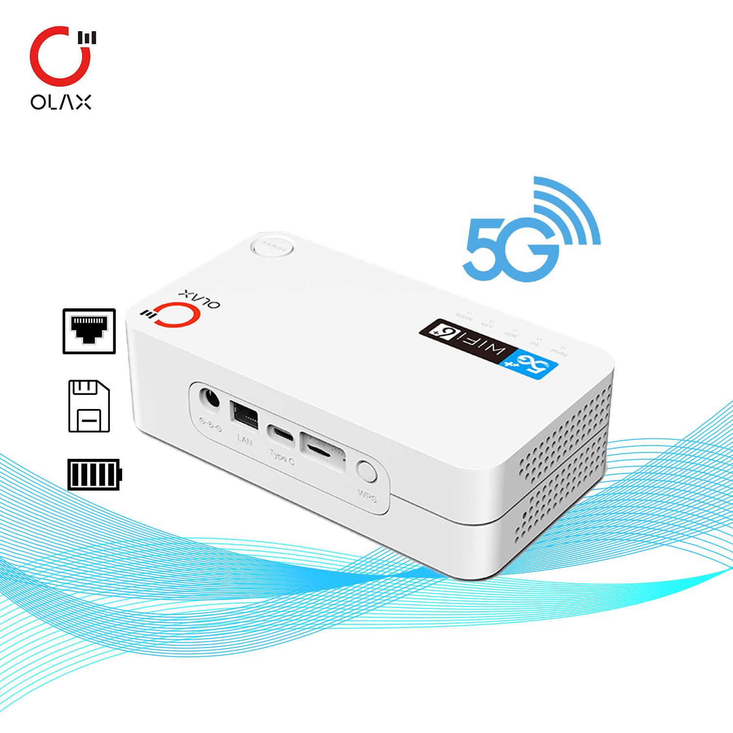 OLAX G5010 5G CPE Router G5010 WiFi6 Portable outdoor 4000mah baterai ...